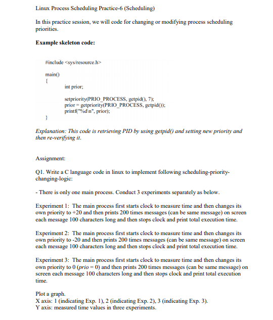 Solved Linux Process Scheduling Practice-6 (Scheduling)In | Chegg.com