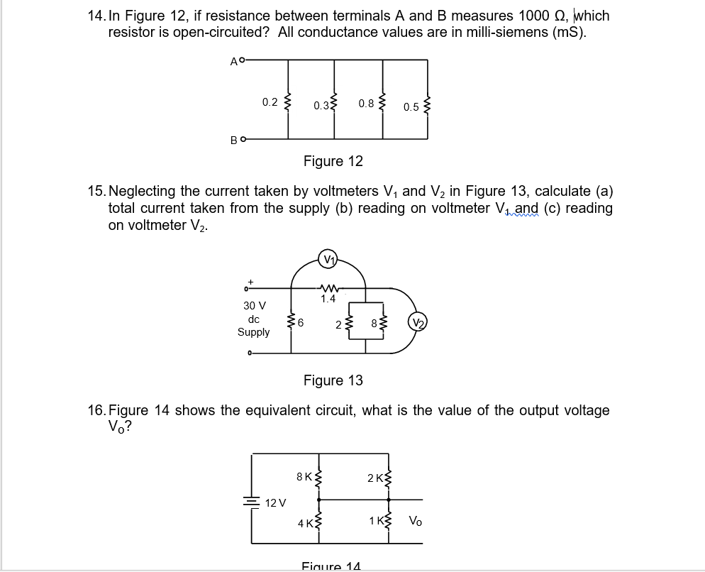 Solved 14. In Figure 12, if resistance between terminals A | Chegg.com