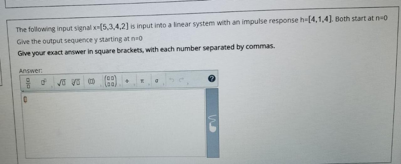 Solved The following input signal x=(5,3,4,2] is input into | Chegg.com