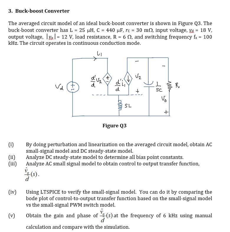 Solved 3. Buck-boost Converter The averaged circuit model of | Chegg.com