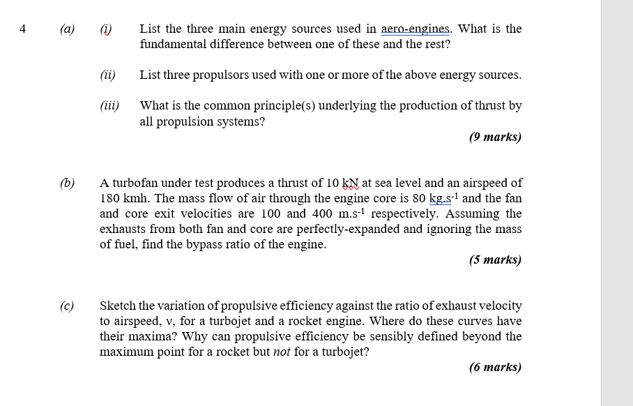 Solved 4 (a) 1) List the three main energy sources used in | Chegg.com