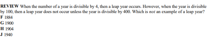 Solved REVIEW When the number of a year is divisible by 4 , | Chegg.com