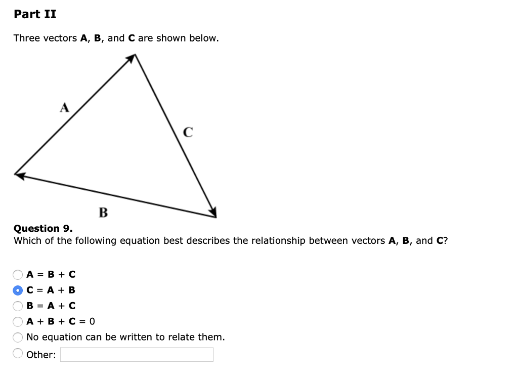 Solved Three vectors A, B, and C are shown. I am not | Chegg.com Solved Three vectors A, B, and C are shown. I am not | Chegg.com