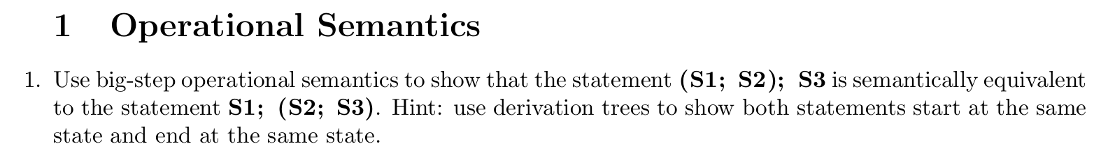 Operational Semantics 1 1. Use big-step operational | Chegg.com