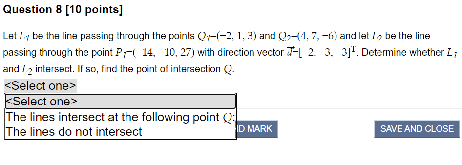Solved Question 8 [10 points] Let Ly be the line passing | Chegg.com