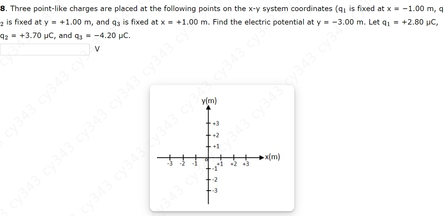 Solved Three point-like charges are placed at the following | Chegg.com