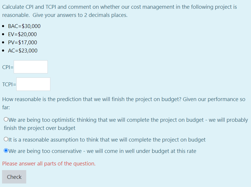 Solved Calculate CPI and TCPI and comment on whether our | Chegg.com