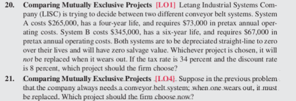 Solved Only need 21 answered but problem 20 is needed to | Chegg.com