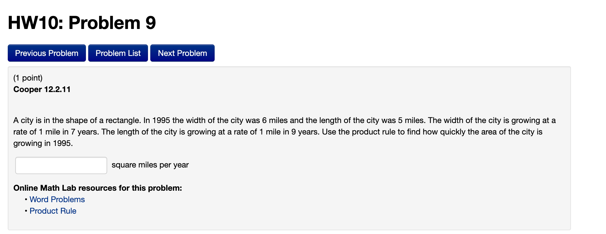 Solved HW10: Problem 9 Previous Problem Problem List Next | Chegg.com