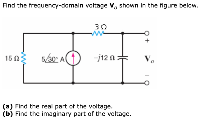 Solved Find the frequency-domain voltage V, shown in the | Chegg.com