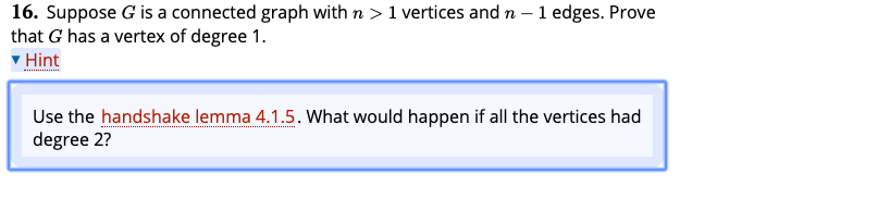 Solved 16. Suppose G is a connected graph with n > 1 | Chegg.com