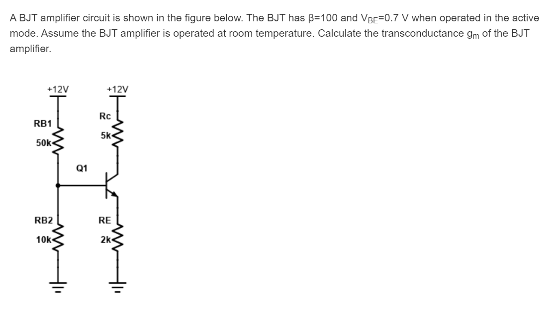 Bjt active mode amplifier circuit
