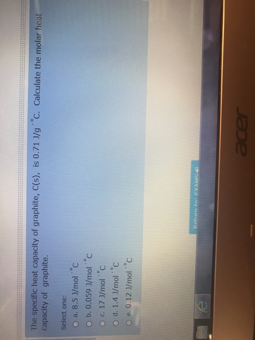 Solved The specific heat capacity of graphite, C(s), is 0.71 | Chegg.com