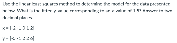 Solved Use the linear least squares method to determine the | Chegg.com
