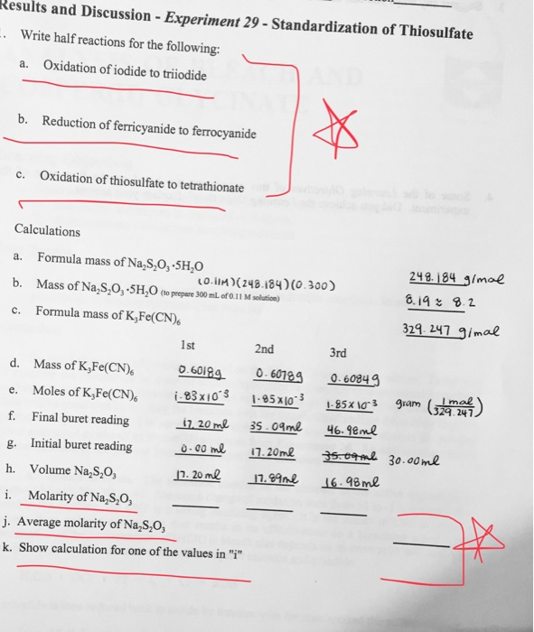 Solved Results and Discussion Experiment 29- Standardization | Chegg.com