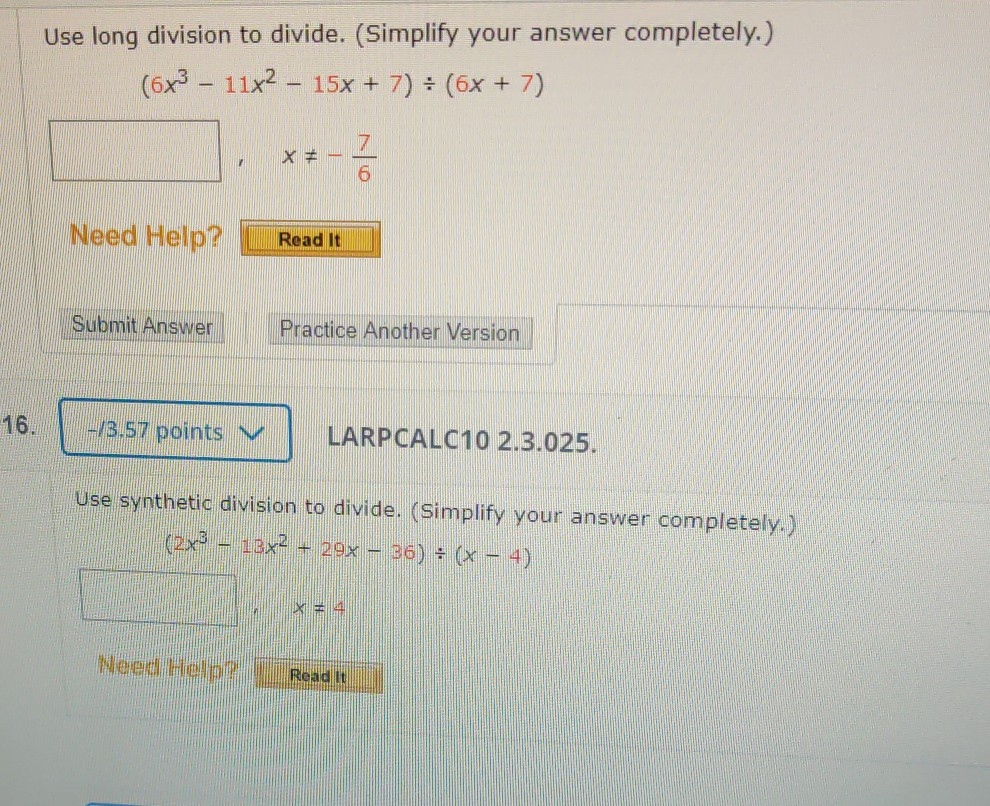 Solved Use long division to divide. (Simplify your answer | Chegg.com