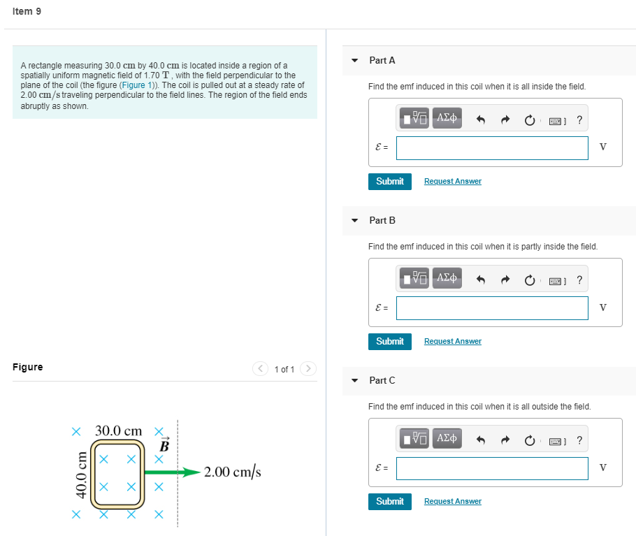 Solved Item 9 Part A A rectangle measuring 30.0 cm by 40.0 | Chegg.com