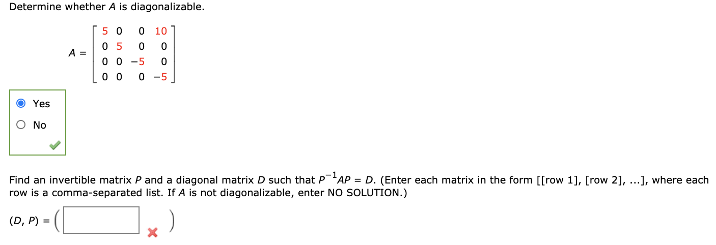 Solved Determine whether A is diagonalizable. 5 0 05 оо A = | Chegg.com