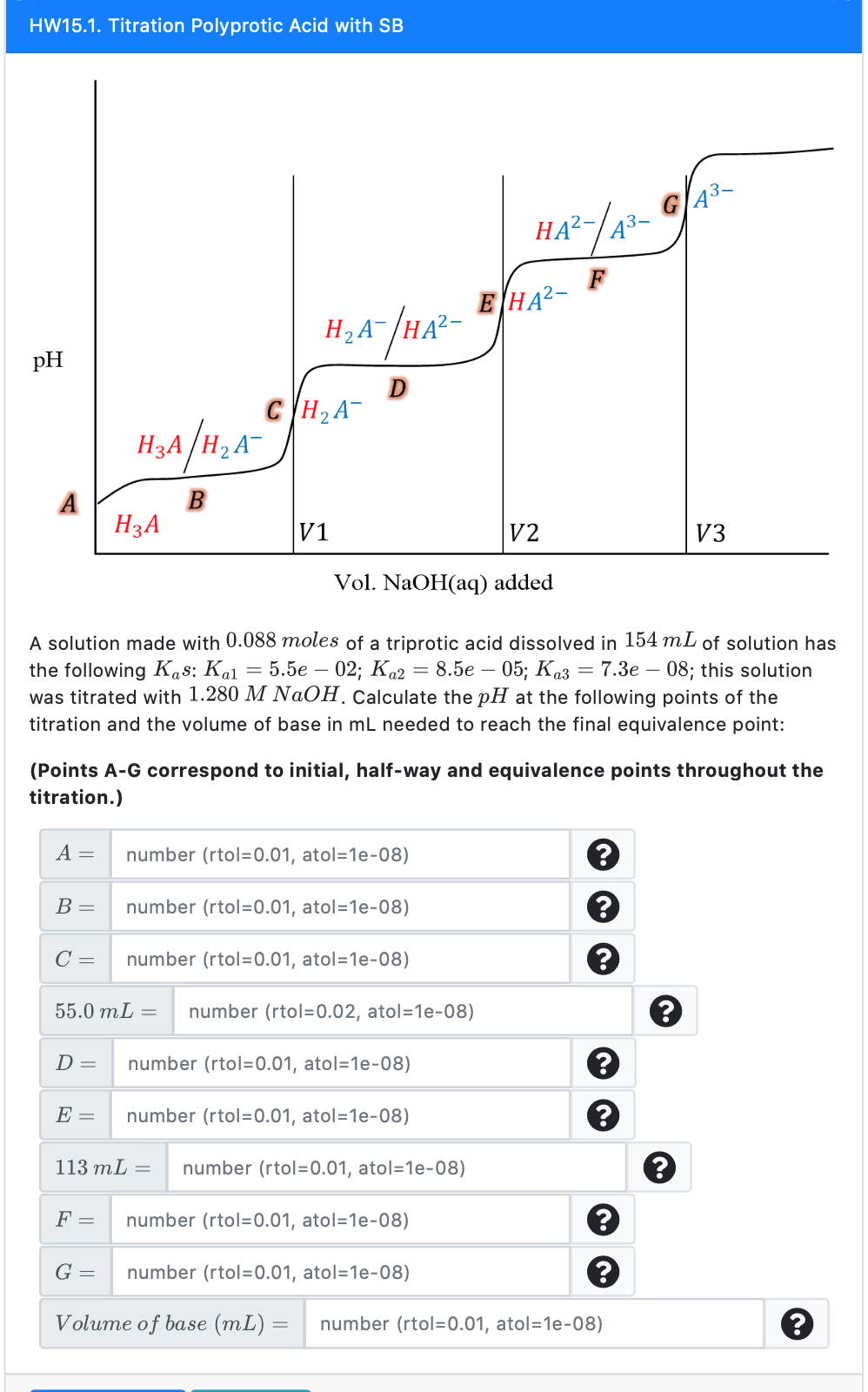 Solved HW15.1. Titration Polyprotic Acid with SB 43- A3- F | Chegg.com