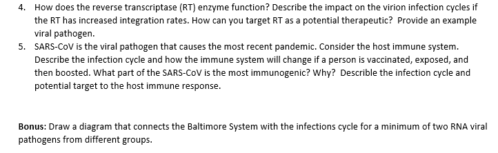 Solved 4. How does the reverse transcriptase (RT) enzyme | Chegg.com
