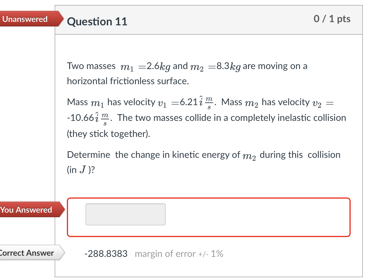 Solved Two masses m1=2.6 kg and m2=8.3 kg are moving on a | Chegg.com