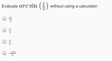 Solved Evaluate arc sin (1/2) without using a calculator. 5 | Chegg.com