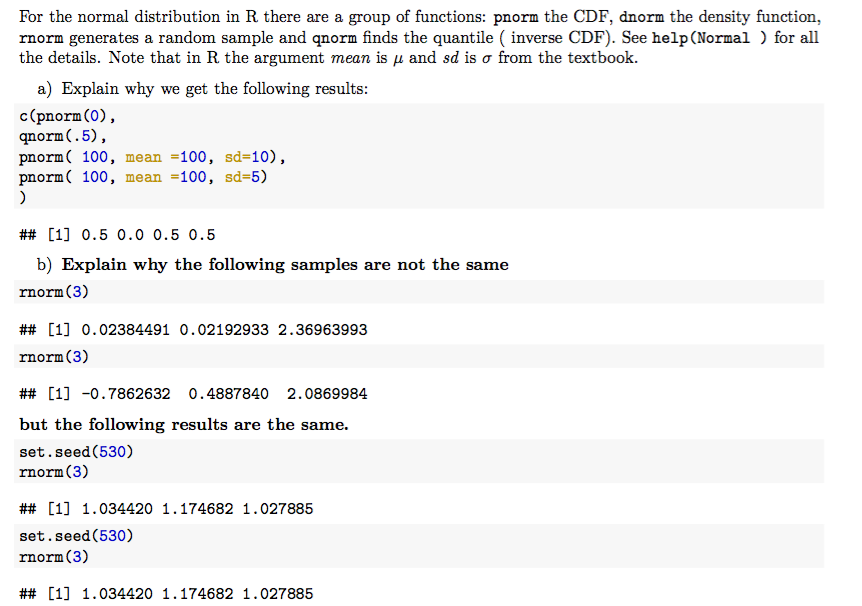 4 The normal distribution. For the normal | Chegg.com