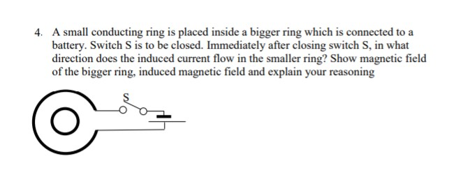 Solved 4. A small conducting ring is placed inside a bigger | Chegg.com