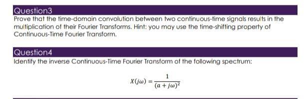 Solved Question3 Prove that the time-domain convolution | Chegg.com Solved Question3 Prove that the time-domain convolution | Chegg.com