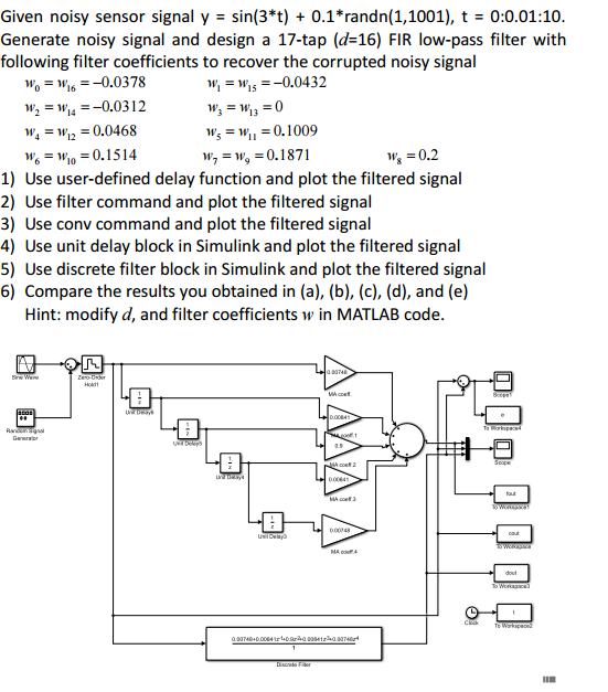 Solved Given noisy sensor signal | Chegg.com