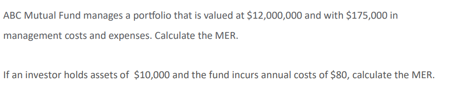 Solved ABC Mutual Fund manages a portfolio that is valued at | Chegg.com