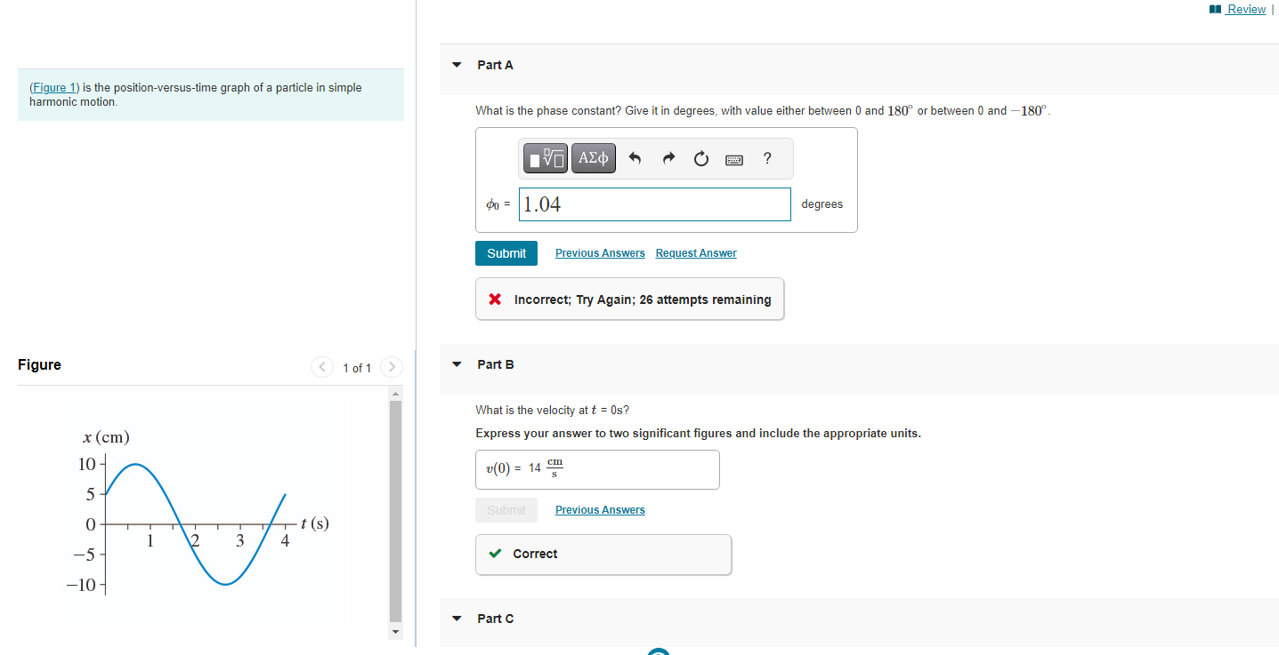 (Figure 1) is the position-versus-time graph of a | Chegg.com