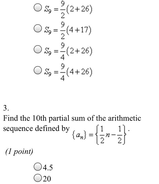 Solved Calculate S for the sequence defined by (I point) | Chegg.com