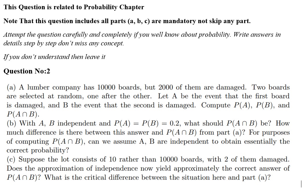Solved This Question is related to Probability Chapter Note | Chegg.com
