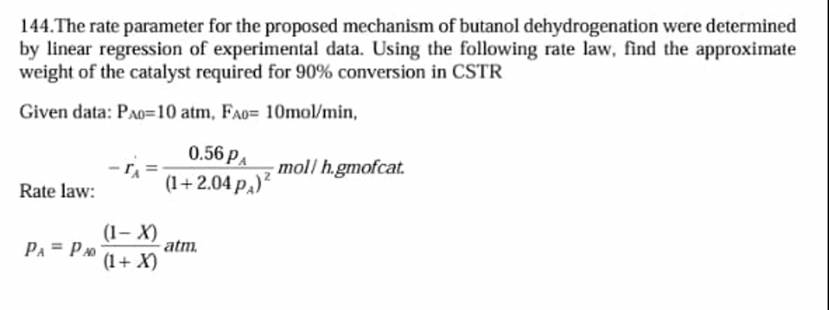 Solved 144.The rate parameter for the proposed mechanism of | Chegg.com