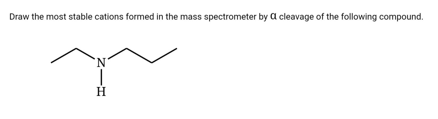 Solved Draw the most stable cations formed in the mass | Chegg.com