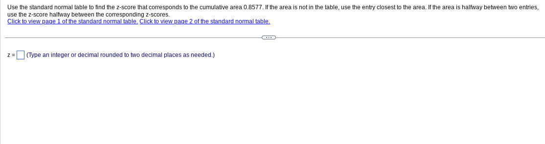 Solved use the z-score halfway between the corresponding | Chegg.com