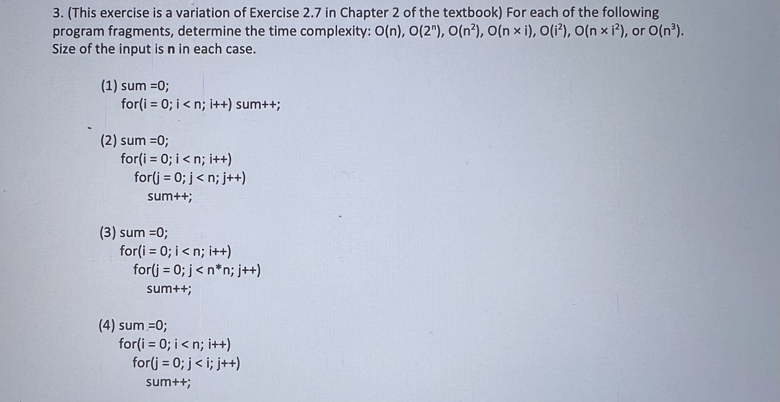 Solved 3. (This exercise is a variation of Exercise 2.7 in | Chegg.com