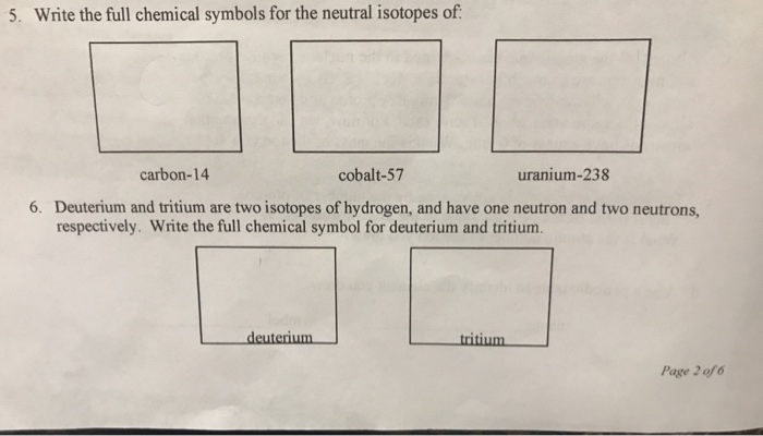Solved 5. Write the full chemical symbols for the neutral | Chegg.com