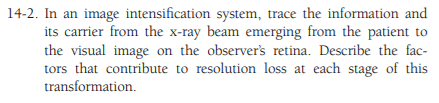 Solved 14-2. In an image intensification system, trace the | Chegg.com