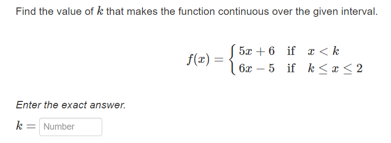 Solved 5) ﻿Find the value of k ﻿that makes the function | Chegg.com