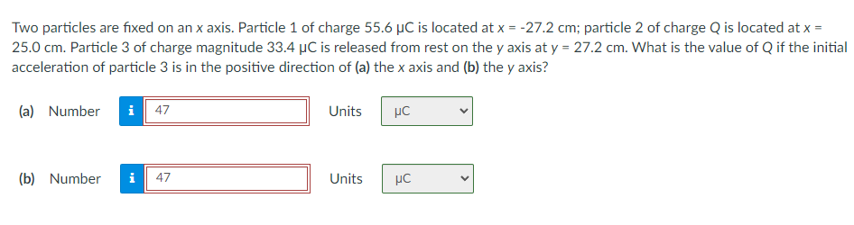 Solved Two particles are fixed on an x axis. Particle 1 of | Chegg.com