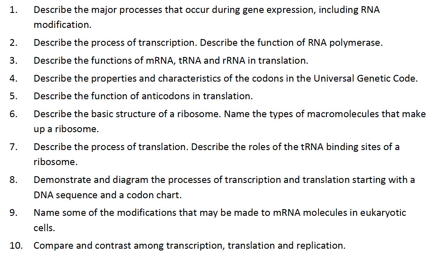 Solved 1. Describe the major processes that occur during | Chegg.com