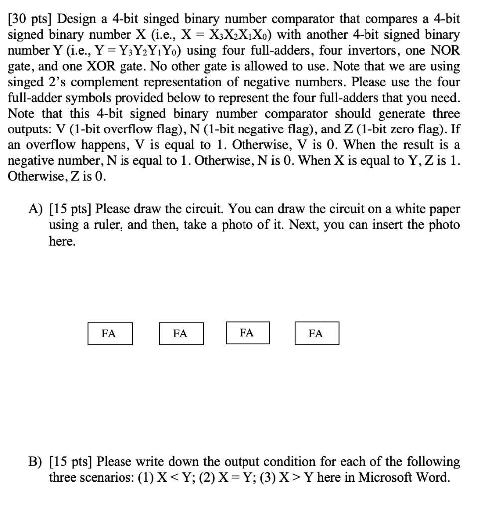 Solved 30 Pts Design A 4 Bit Singed Binary Number