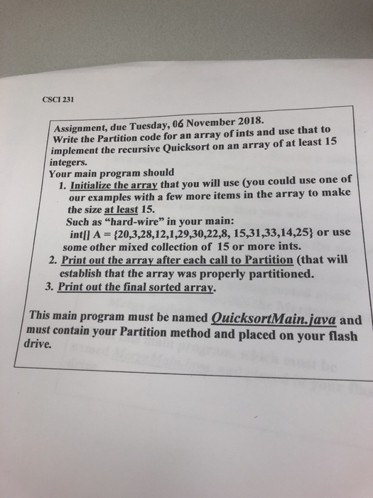 Solved Java(MISSING TASK 2: PRINT OUT ARRAY AFTER EACH CALL | Chegg.com