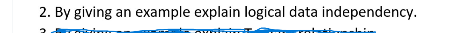 Solved 2. By giving an example explain logical data | Chegg.com