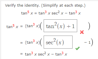 Solved Verify the identity. (Simplify at each step.) | Chegg.com