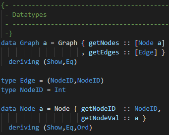 Solved Datatypes -} data Graph a = Graph { getNodes :: [Node | Chegg.com