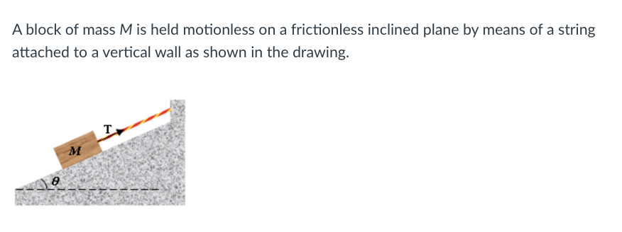 Solved A block of mass M is held motionless on a | Chegg.com