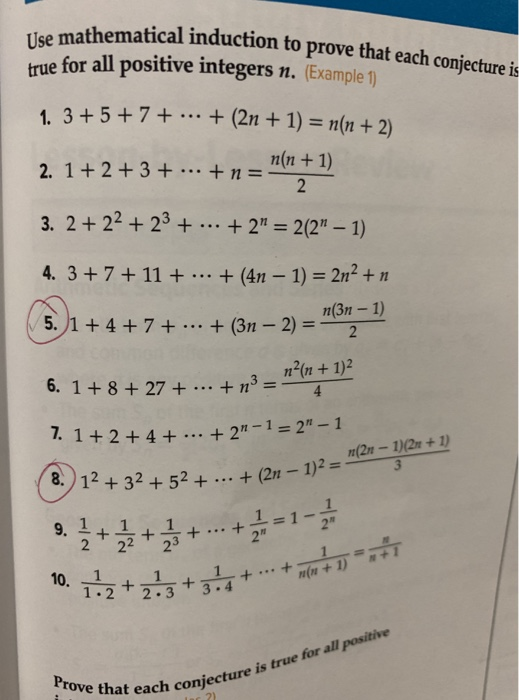 Solved athematical induction to prove that each conjecture | Chegg.com